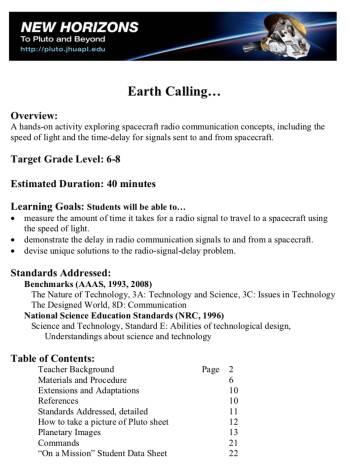 Earth Calling… :: Resources :: Ascend Learning Experience