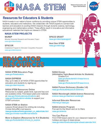 Easy Ways to Get NASA STEM Materials Flyer :: Resources :: Ascend ...