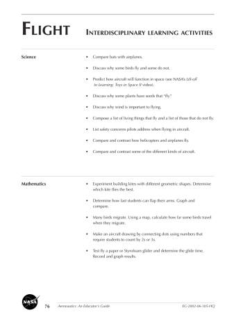 Flight: Interdisciplinary Learning Activities :: Resources :: Ascend Learning Experience
