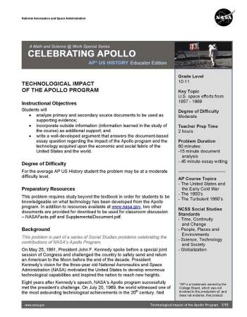 Technological Impact of the Apollo Program :: Resources :: Ascend ...