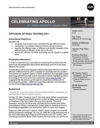 Diffusion of NASA Technology :: Resources :: Ascend Learning Experience