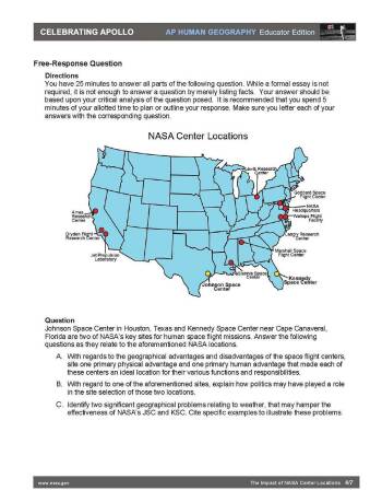 The Impact of NASA Center Locations :: Resources :: Ascend Learning Experience