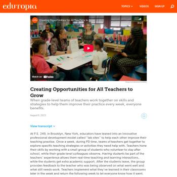 Creating Opportunities for All Teachers to Grow :: Resources :: Ascend Learning Experience