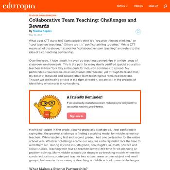 Collaborative Team Teaching: Challenges and Rewards :: Resources :: Ascend Learning Experience