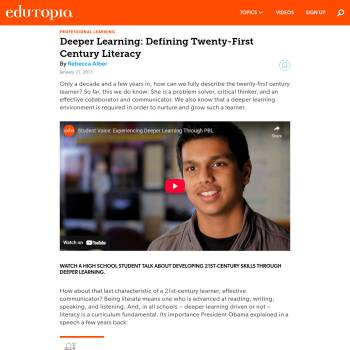 Deeper Learning: Defining Twenty-First Century Literacy :: Resources :: Ascend Learning Experience