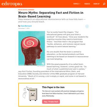 Neuro Myths: Separating Fact and Fiction in Brain-Based Learning :: Resources :: Ascend Learning ...