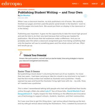 Publishing Student Writing — and Your Own :: Resources :: Ascend Learning Experience
