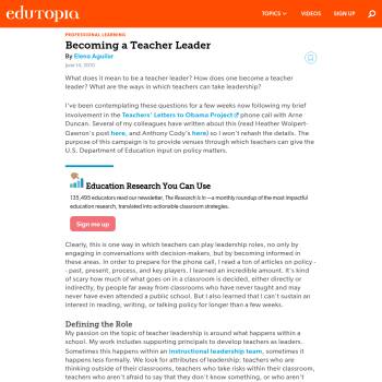 Becoming a Teacher Leader :: Resources :: Ascend Learning Experience