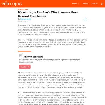 Measuring a Teacher’s Effectiveness Goes Beyond Test Scores ...