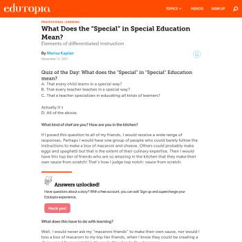 What Does the “Special” in Special Education Mean? :: Resources :: Ascend Learning Experience