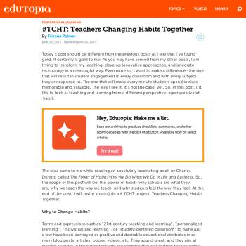 #TCHT: Teachers Changing Habits Together :: Resources :: Ascend Learning Experience