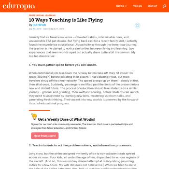 10 Ways Teaching is Like Flying :: Resources :: Ascend Learning Experience