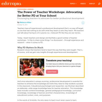 The Power of Teacher Workshops: Advocating for Better PD at Your School :: Resources :: Ascend ...