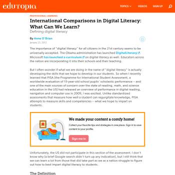 International Comparisons in Digital Literacy: What Can We Learn? :: Resources :: Ascend ...