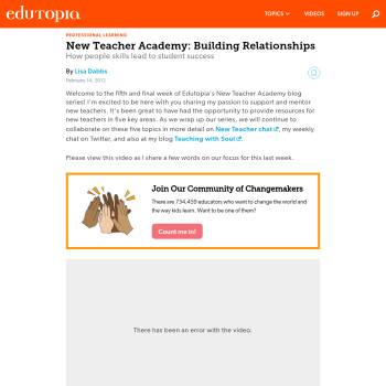 New Teacher Academy: Building Relationships :: Resources :: Ascend Learning Experience