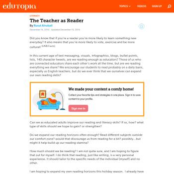 The Teacher as Reader :: Resources :: Ascend Learning Experience