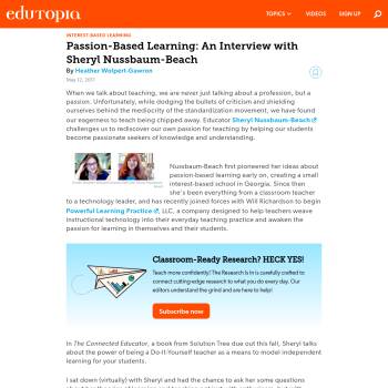 Passion-Based Learning: An Interview with Sheryl Nussbaum-Beach :: Resources :: Ascend Learning ...