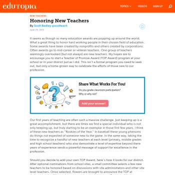 Honoring New Teachers :: Resources :: Ascend Learning Experience