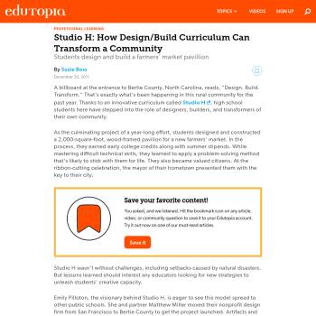 Studio H: How Design/Build Curriculum Can Transform a Community ...