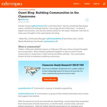 Guest Blog: Building Communities in the Classrooms :: Resources :: Ascend Learning Experience