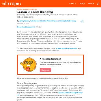 Lesson 8: Social Branding :: Resources :: Ascend Learning Experience