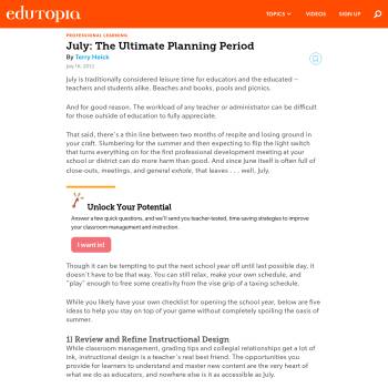 July: The Ultimate Planning Period :: Resources :: Ascend Learning Experience