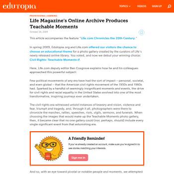 Life Magazine’s Online Archive Produces Teachable Moments :: Resources ...