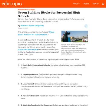 Seven Building Blocks for Successful High Schools :: Resources ...