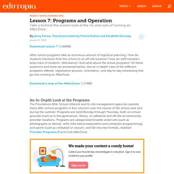 Lesson 7: Programs and Operation :: Resources :: Ascend Learning Experience