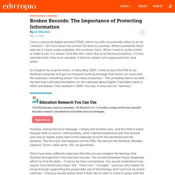Broken Records: The Importance of Protecting Information :: Resources :: Ascend Learning Experience