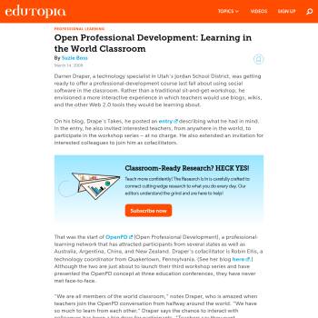 Open Professional Development: Learning in the World Classroom :: Resources :: Ascend Learning ...