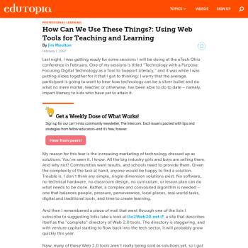 How Can We Use These Things?: Using Web Tools for Teaching and Learning :: Resources :: Ascend ...