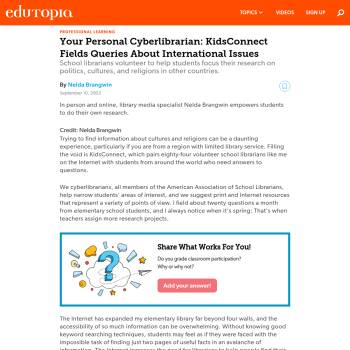 Your Personal Cyberlibrarian: KidsConnect Fields Queries About ...