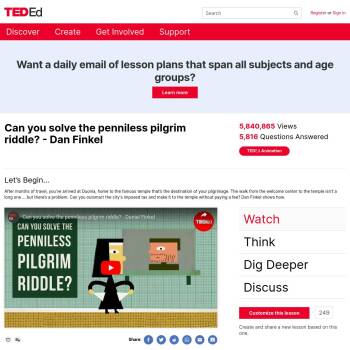 Can you solve the penniless pilgrim riddle? - Dan Finkel :: Resources :: Ascend Learning Experience