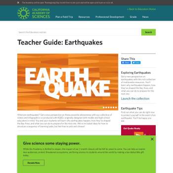 Exploring Earthquakes :: Resources :: Ascend Learning Experience