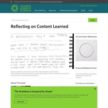 Science Notebook Corner :: Resources :: Ascend Learning Experience