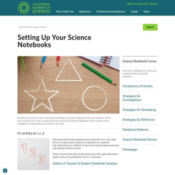 Science Notebook Corner :: Resources :: Ascend Learning Experience