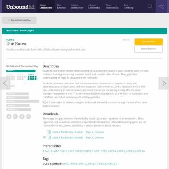 Topic C: Unit Rates :: Resources :: Ascend Learning Experience